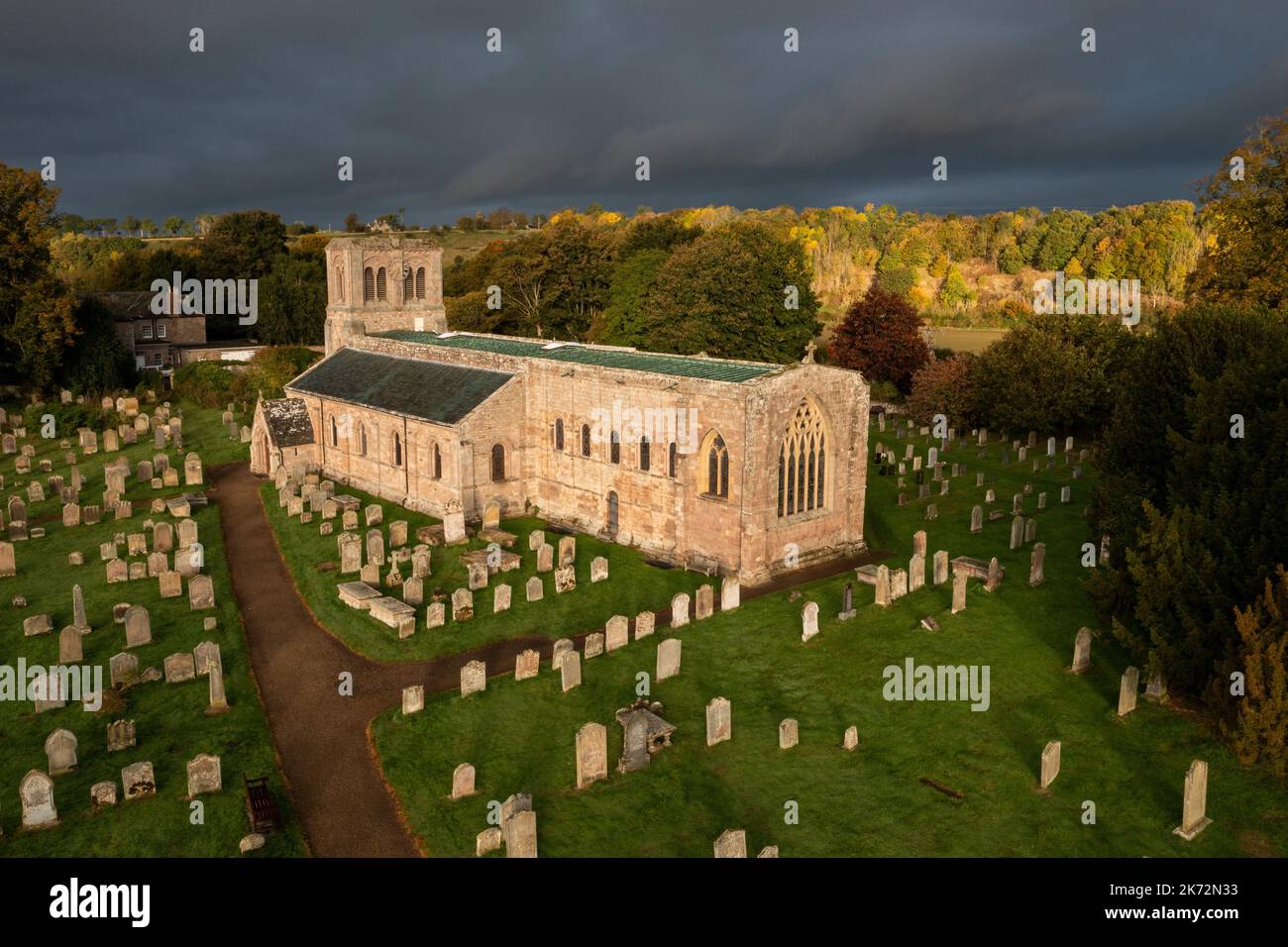 Norham Church, built in 1161 by the Bishops of Durham during its long ...
