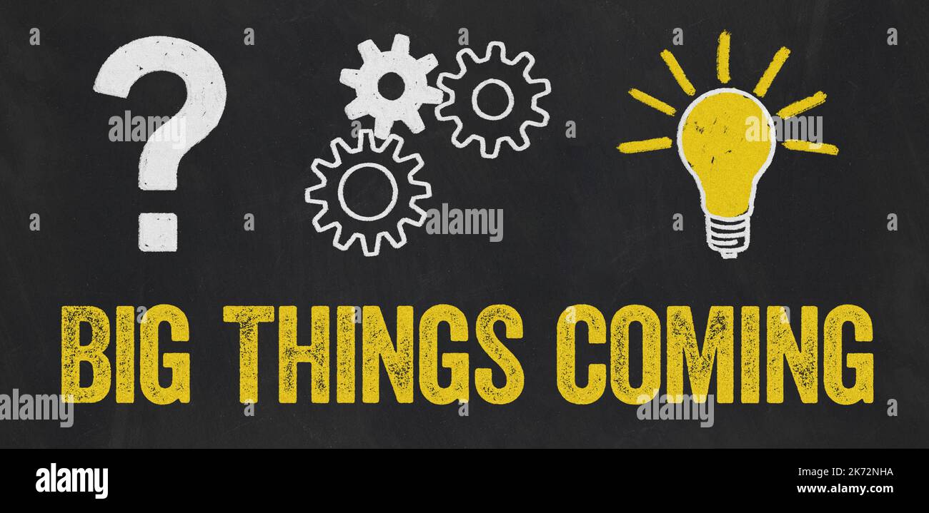 Question Mark, Gears, Light Bulb Concept - Big things coming Stock Photo - Alamy
