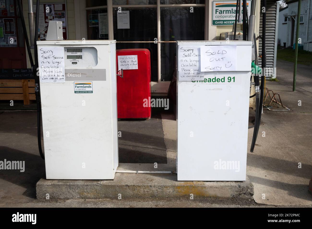 Sold out of petrol, Ongaonga, Central Hawke's Bay, North Island, New ...