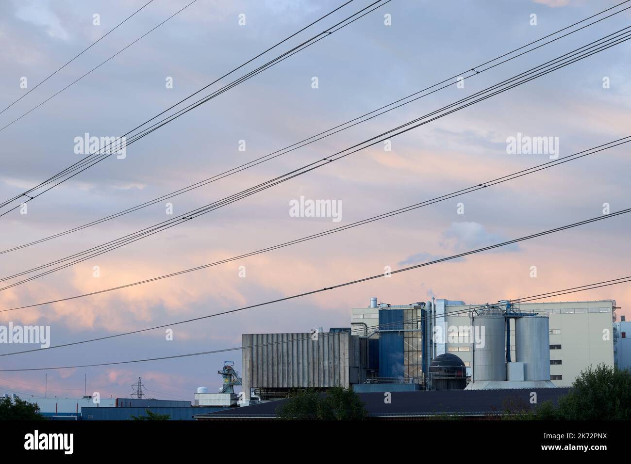 Electricity cables against sky Stock Photo - Alamy