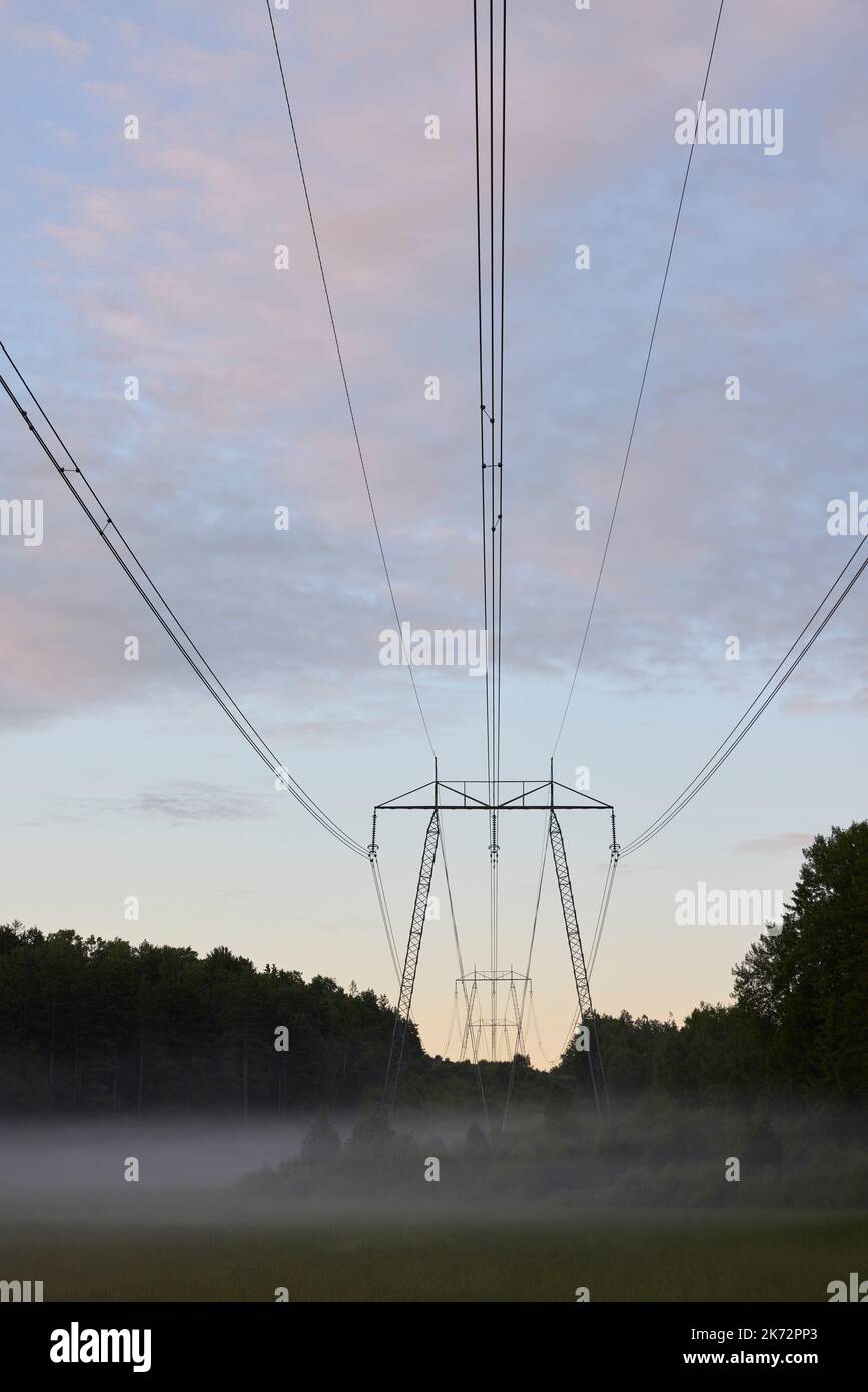 View of electricity pylon Stock Photo - Alamy