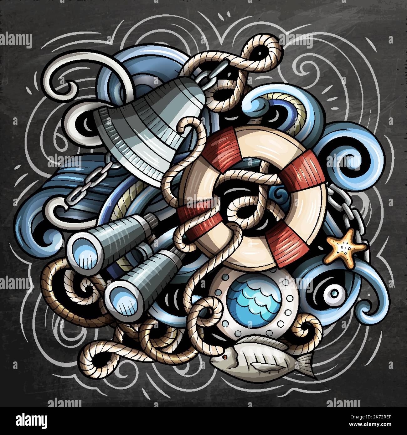Nautical cartoon vector illustration Stock Vector Image & Art - Alamy