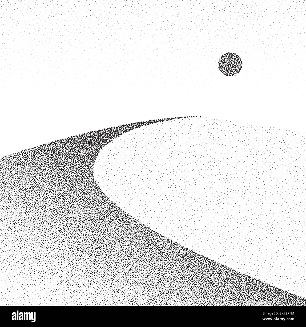 Grain dune desert. Stipple eastern landscape and terrain background ...