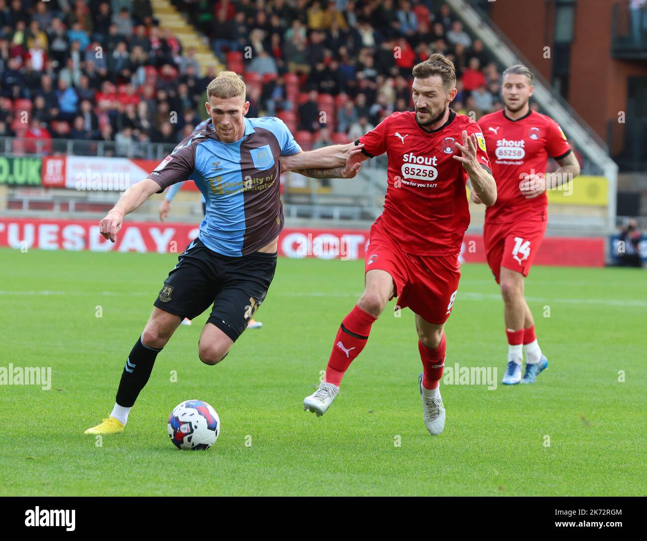 L-R Mitch Pinnock and Craig Clay of Leyton Orient during League Two ...