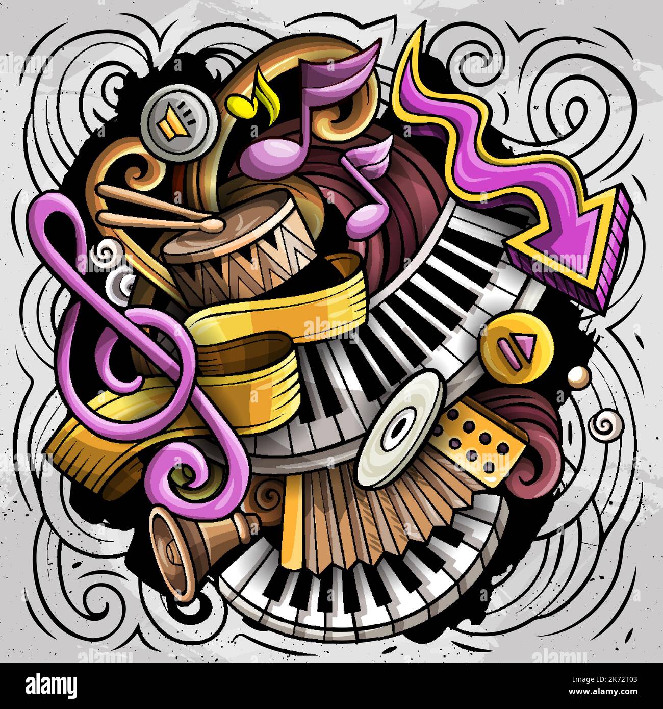 Music hand drawn vector doodles illustration Stock Vector Image & Art ...