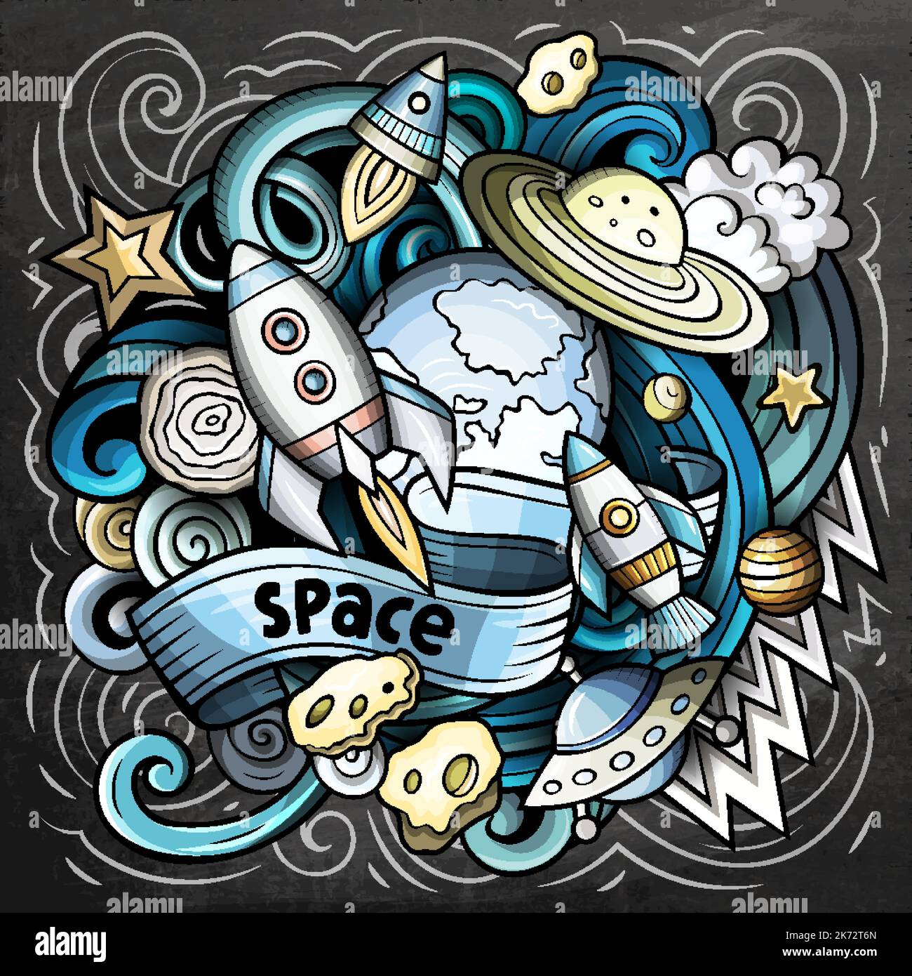 Space cartoon vector illustration Stock Vector Image & Art - Alamy