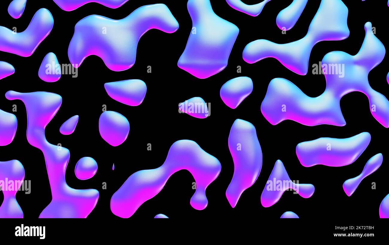 Fluid metallic drops y2k background. Dynamic iridescent retrowave ...