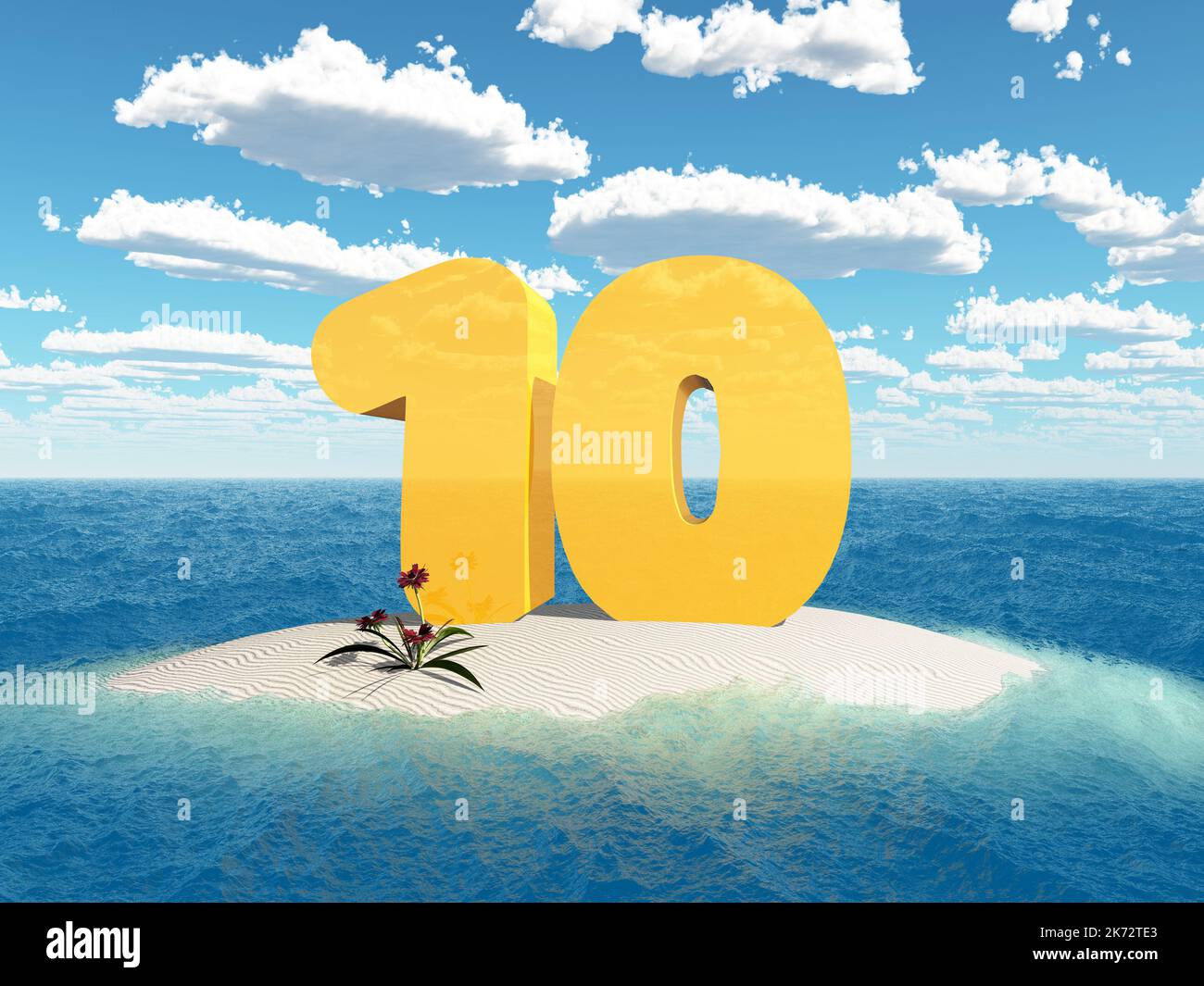 The number 10 on an island in the sea Stock Photo - Alamy