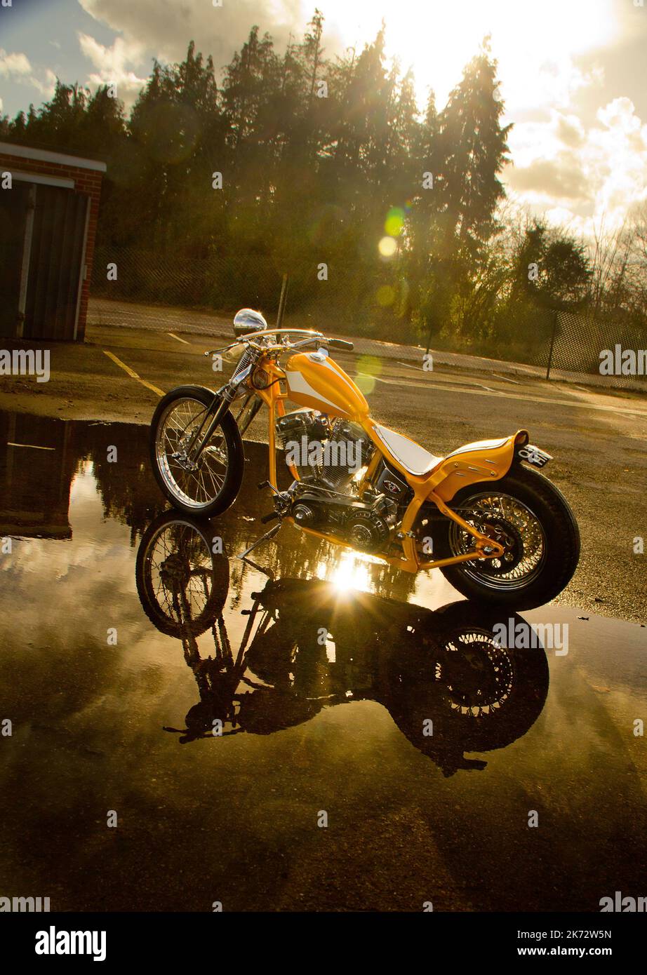 Gold harley bobber motorcycle hi-res stock photography and images - Alamy