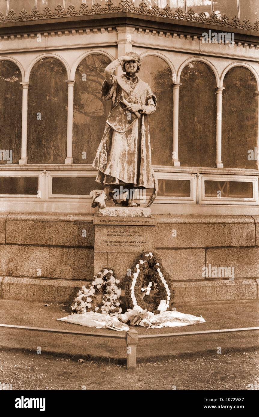 Vintage Liverpool 1970, Princes park, Liverpool, Palm house statue ...