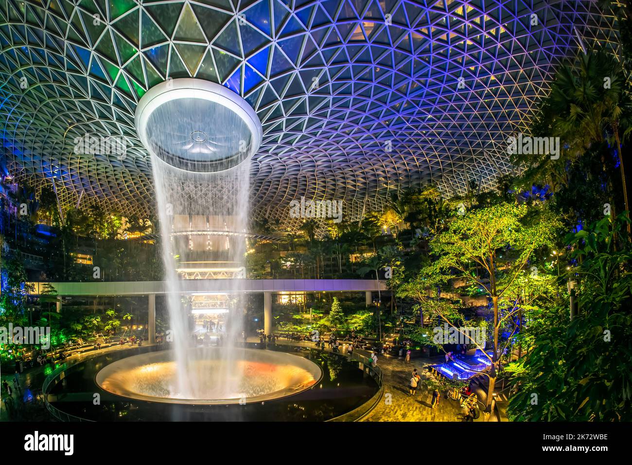 A view of the world tallest indoor waterfall at Forest Valley, Jewel ...