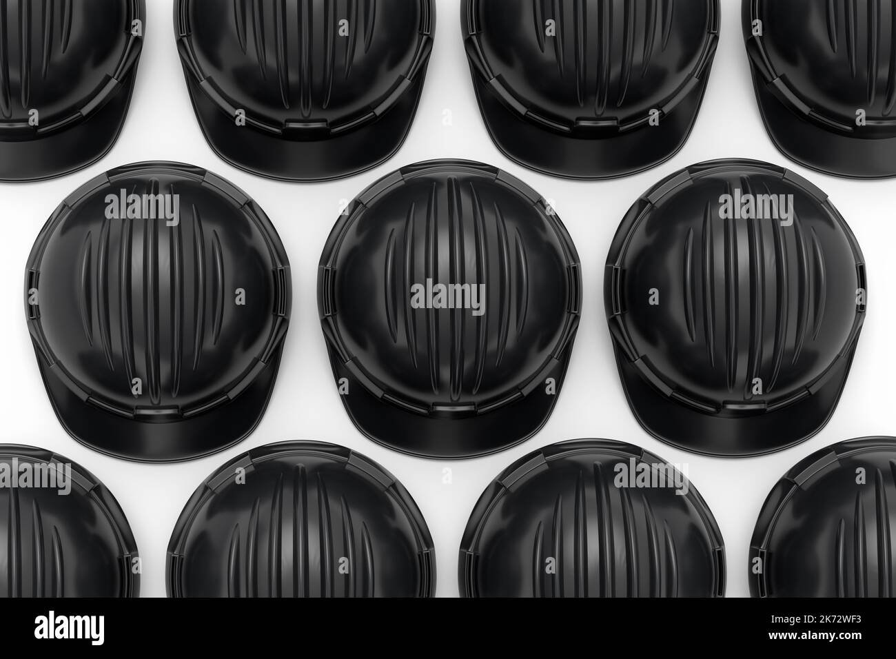 Set of safety helmets or hard caps on white background. 3d render and ...