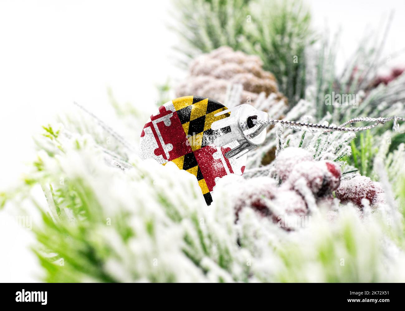 New Year's colorful background with a ball on which the flag of State ...