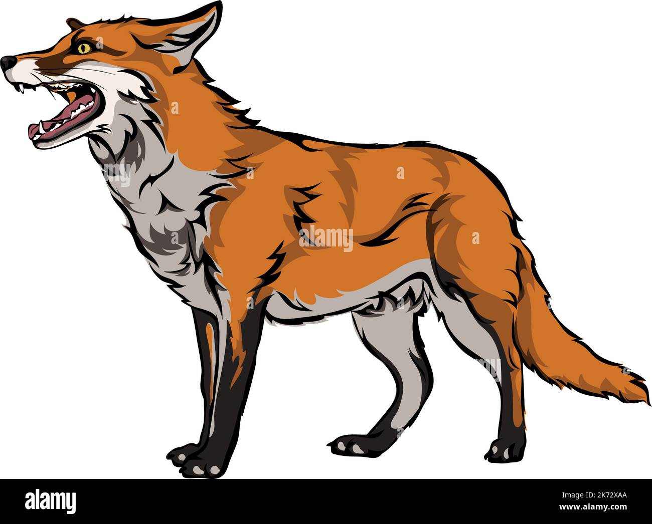 Fox, color. vector image of a fox, vector illustration for use in logos ...