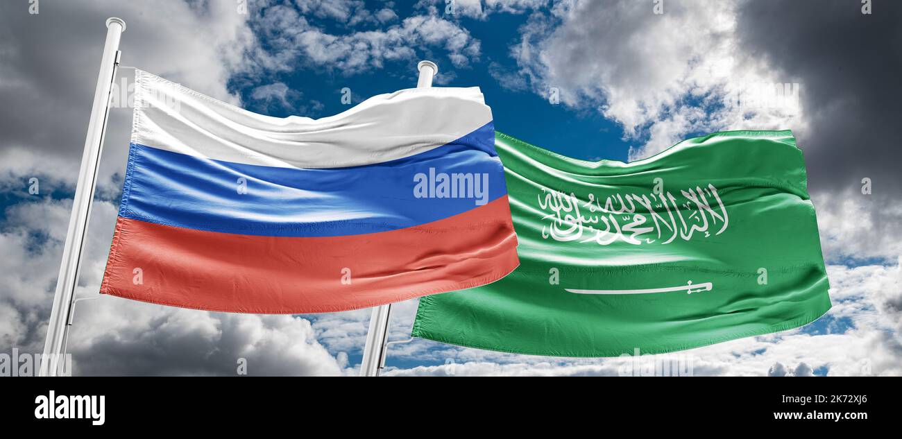 russia Saudi Arabia flag together Stock Photo - Alamy
