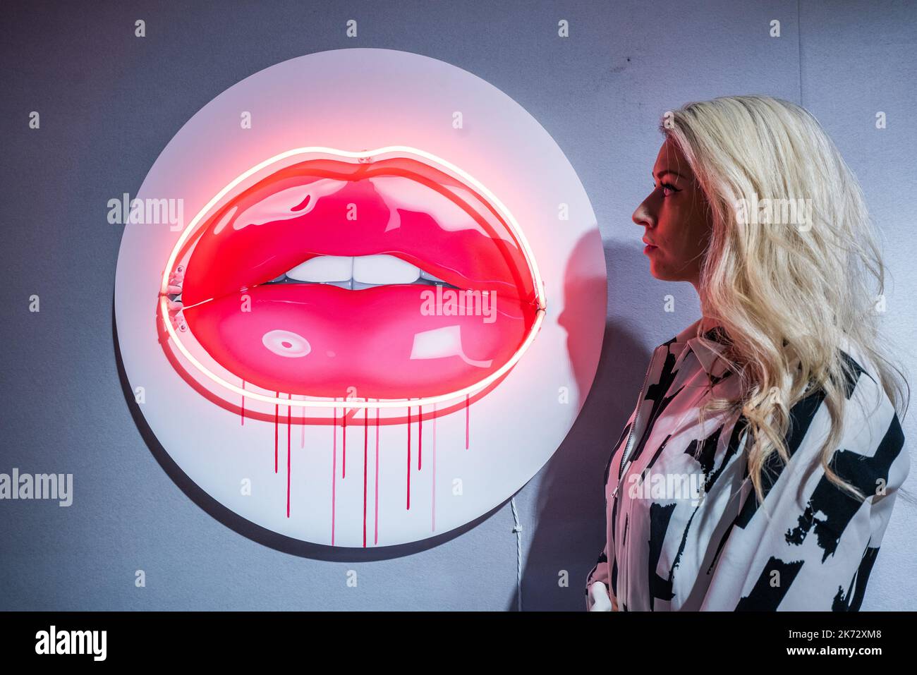 London UK. 17 October 2022 . Sara Pope (born 1973) Bubbleyum Pink, 2022 ...