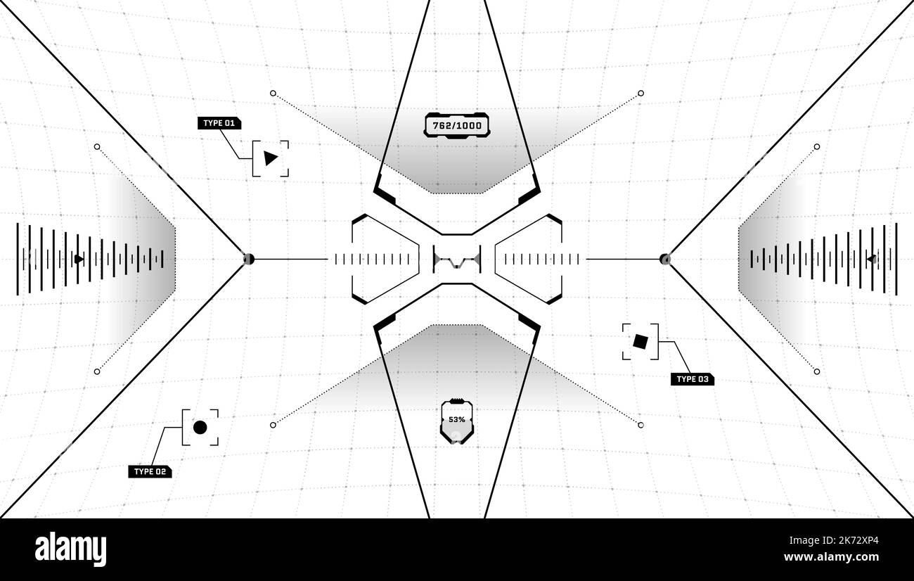 VR HUD digital futuristic interface cyberpunk screen. Sci-fi virtual ...