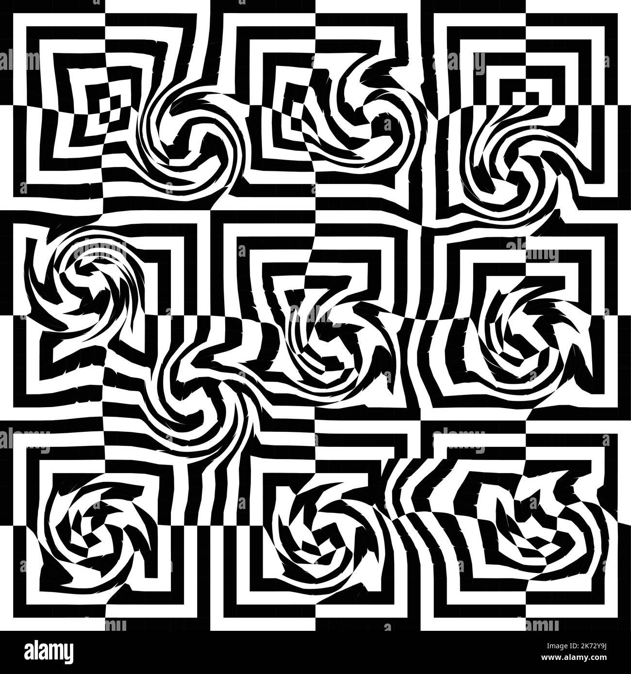 Optical pattern. Psychedelic seamless print. Simple abstract background ...