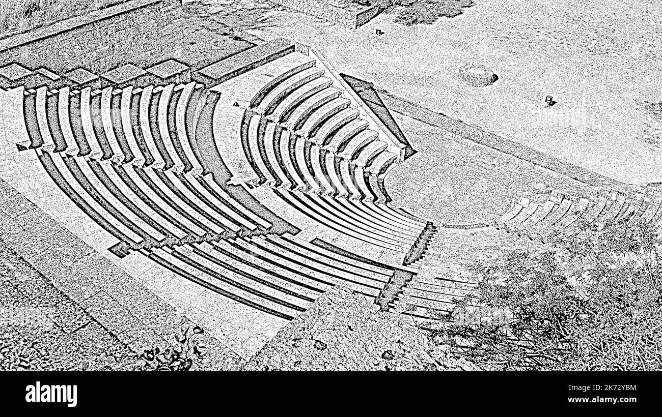 Ancient greek theatre drawing hi-res stock photography and images - Alamy