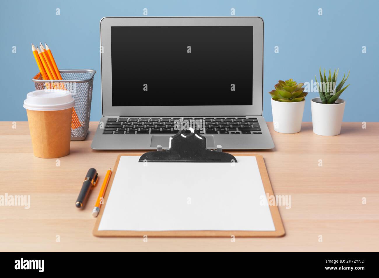 paperwork in the office and laptop on the desktop Stock Photo - Alamy