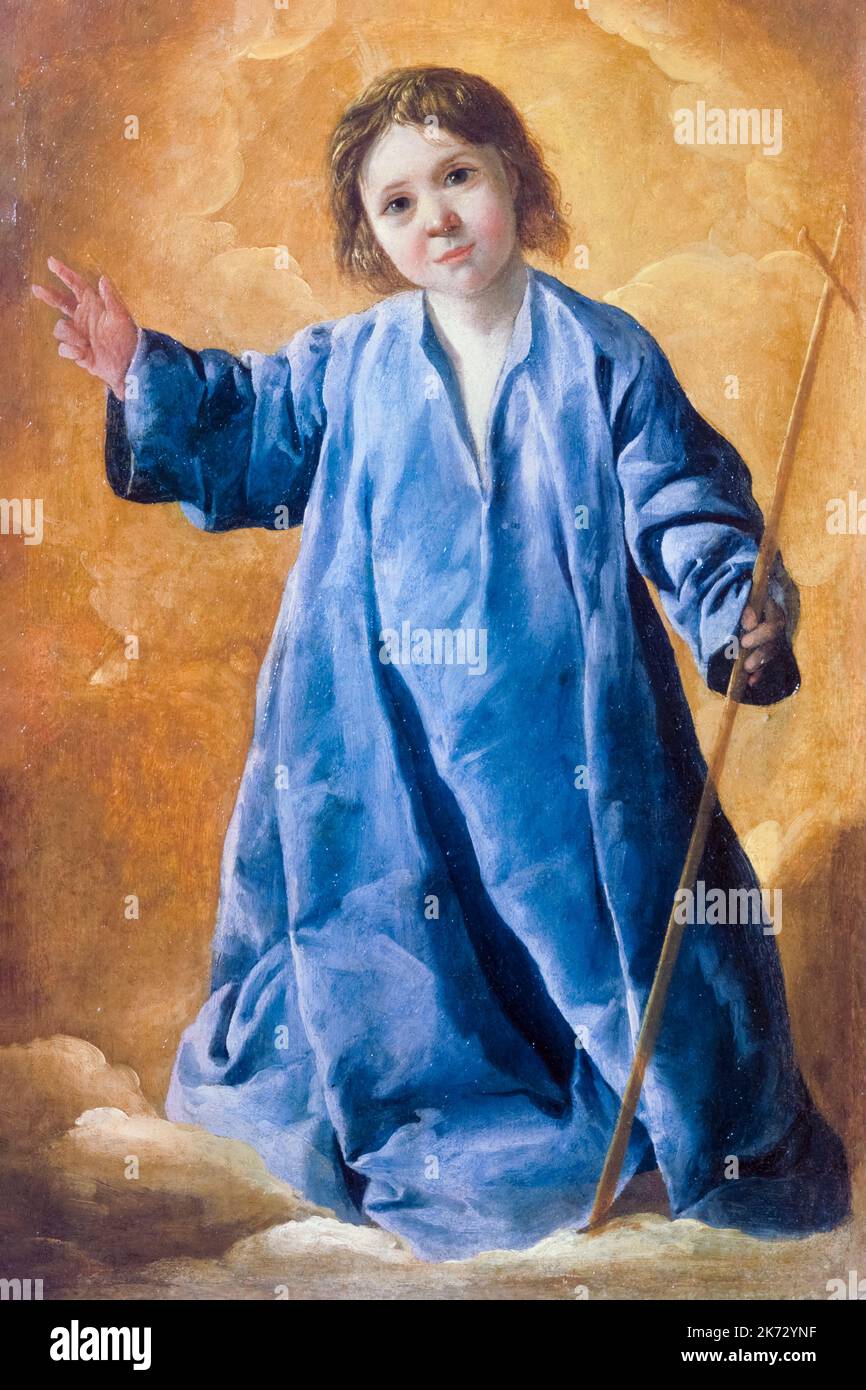 Francisco de Zurbaran, The Infant Christ, painting in oil on canvas ...