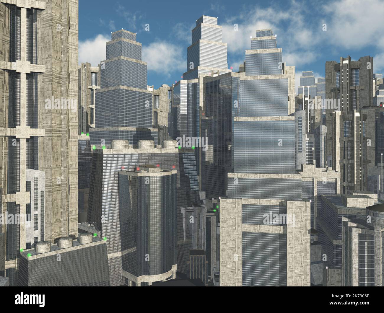 Big city with futuristic buildings Stock Photo - Alamy
