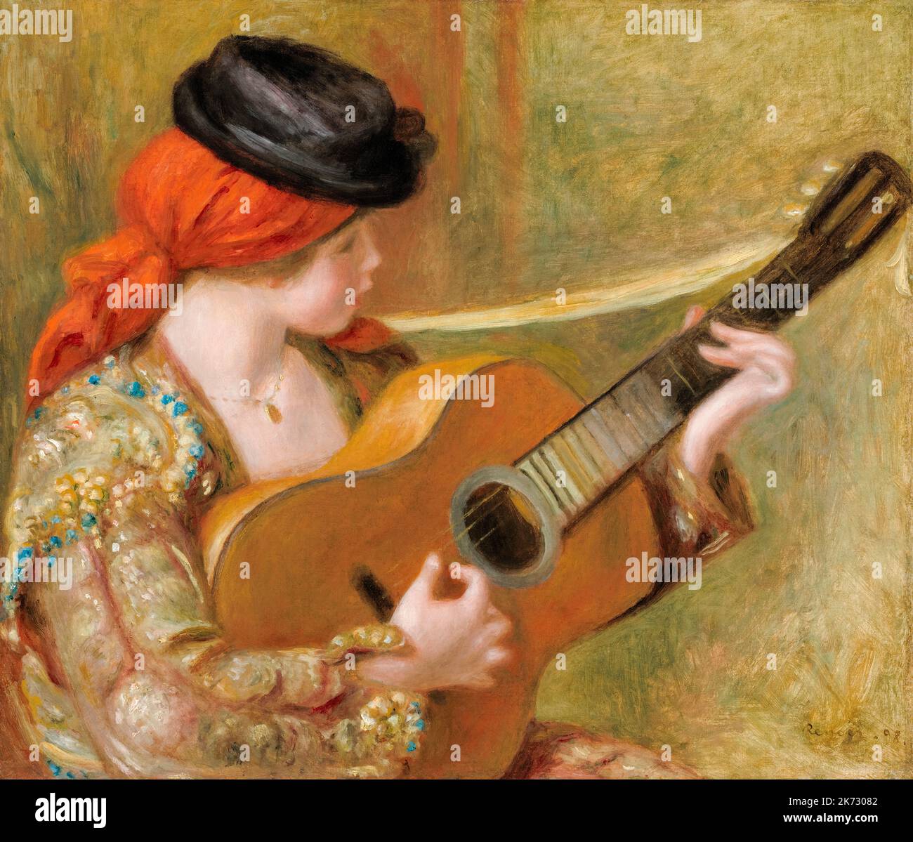 Pierre Auguste Renoir, Young Spanish Woman with a Guitar, portrait ...