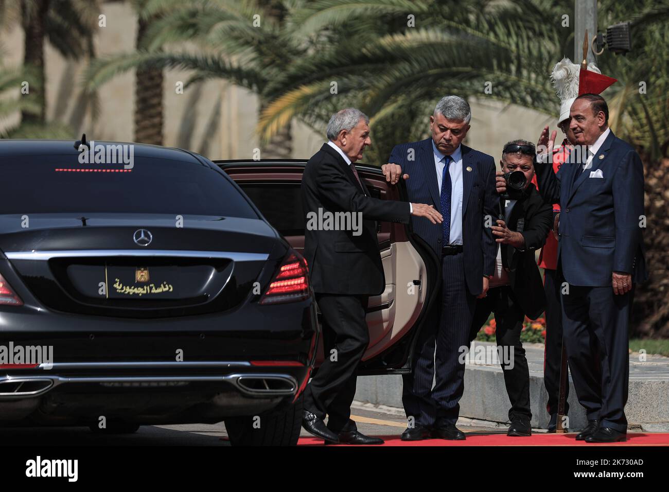 Baghdad, Iraq. 17th Oct, 2022. Abdul Latif Rashid (L) arrives for his ...