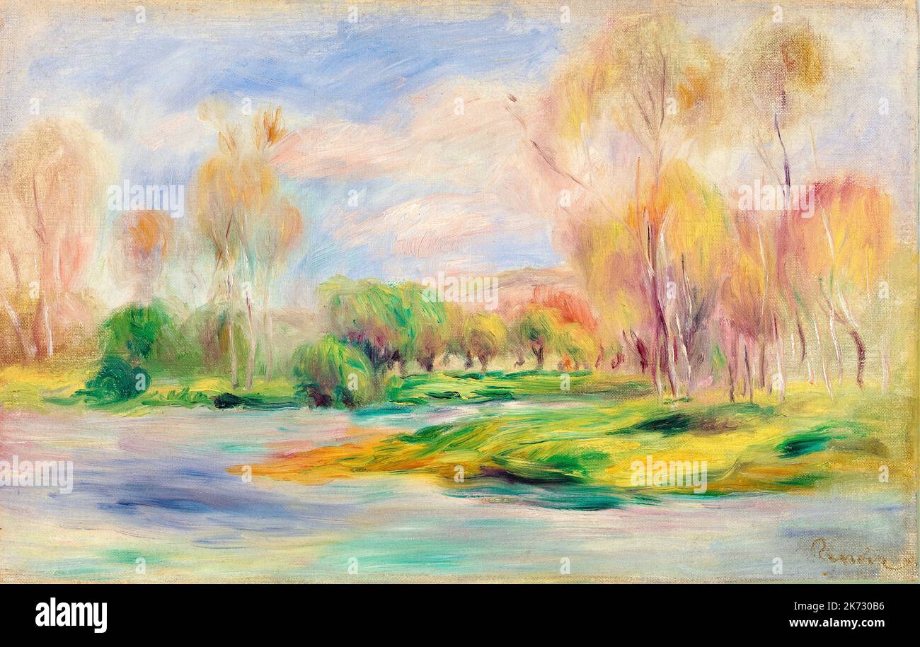 Pierre Auguste Renoir, Landscape (Paysage) II, painting in oil on ...