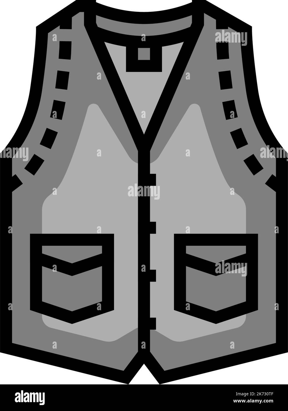 Vest Denim Color Icon Vector Illustration Stock Vector Image And Art Alamy