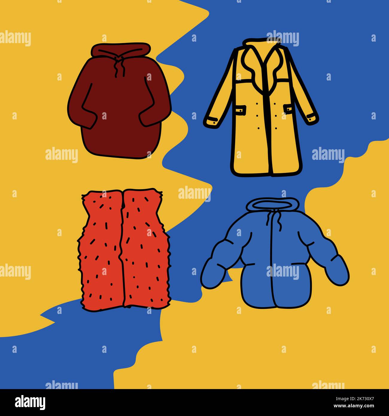 Winter warm knitted clothes Stock Vector Images - Alamy