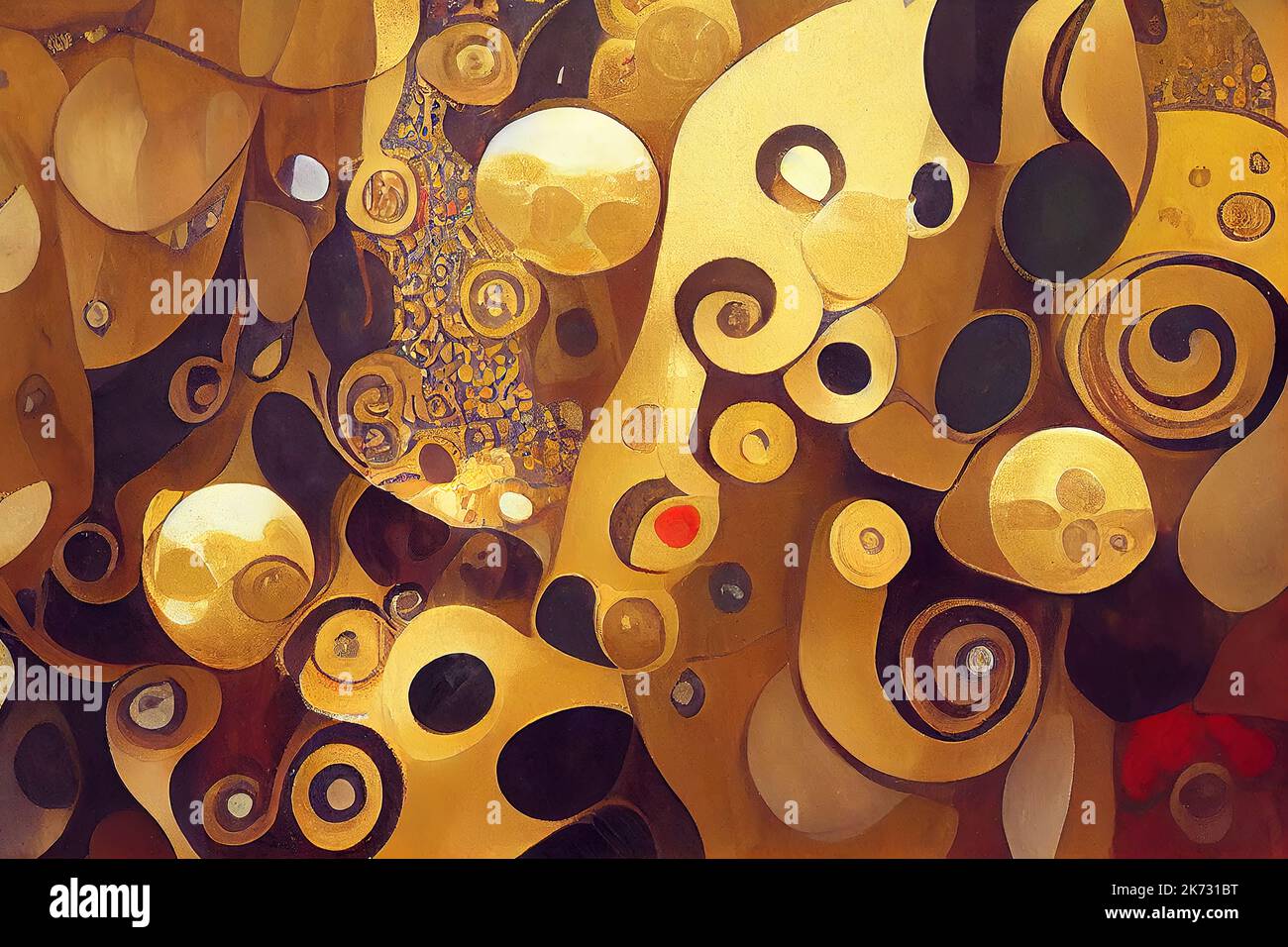 High resolution panorama background in the style of Gustav Klimt ...