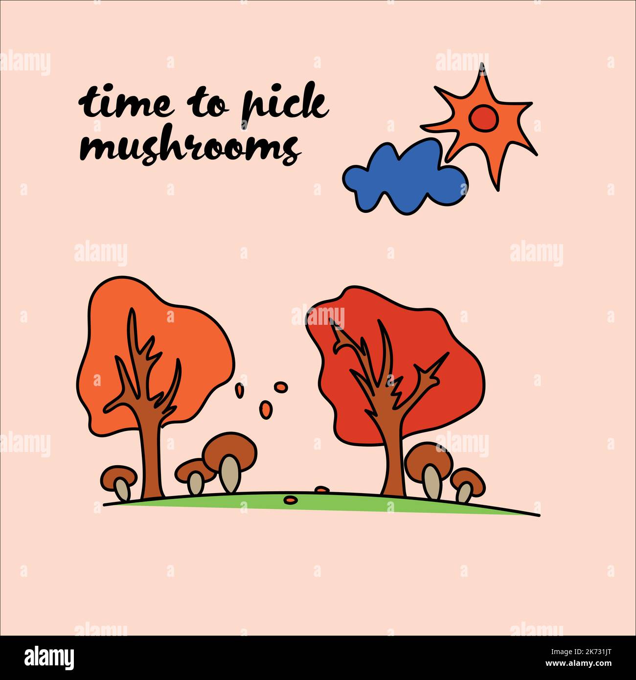 Vintage mushroom print Stock Vector Images - Alamy