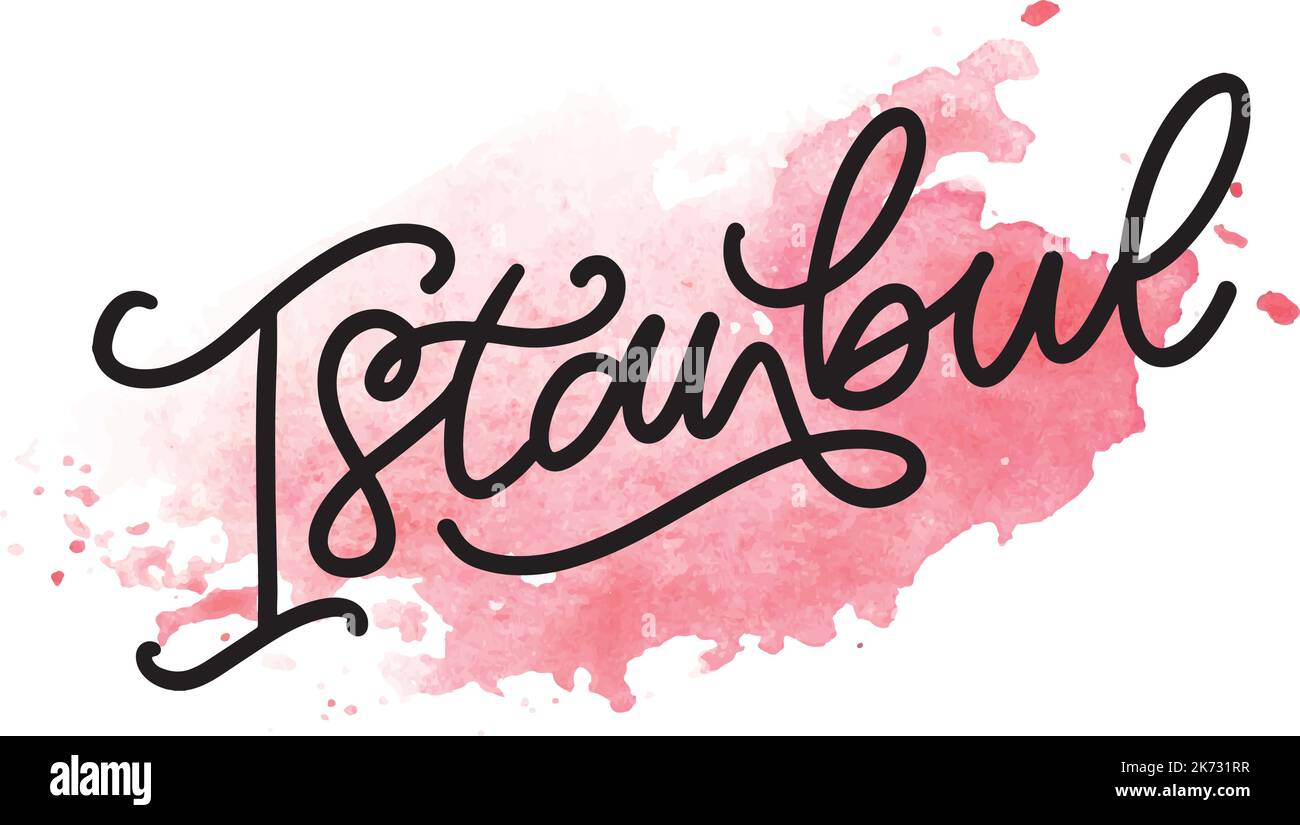 Istanbul. Hand lettering. Vector logo of Istanbul in black color with ...