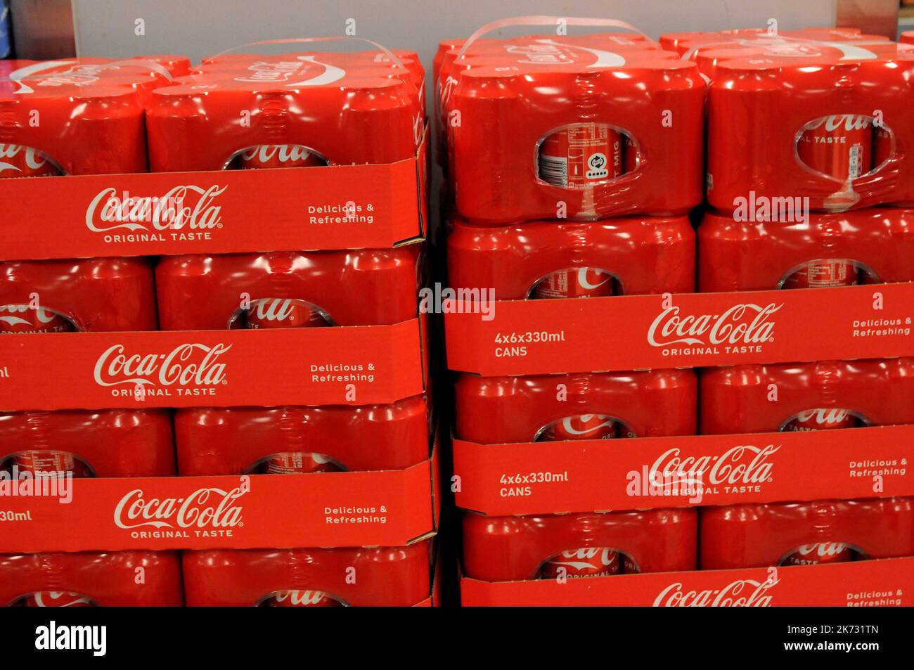 Copenahgen /Denmark/17 OIctober 2022/ American cold coca cola sugar ...