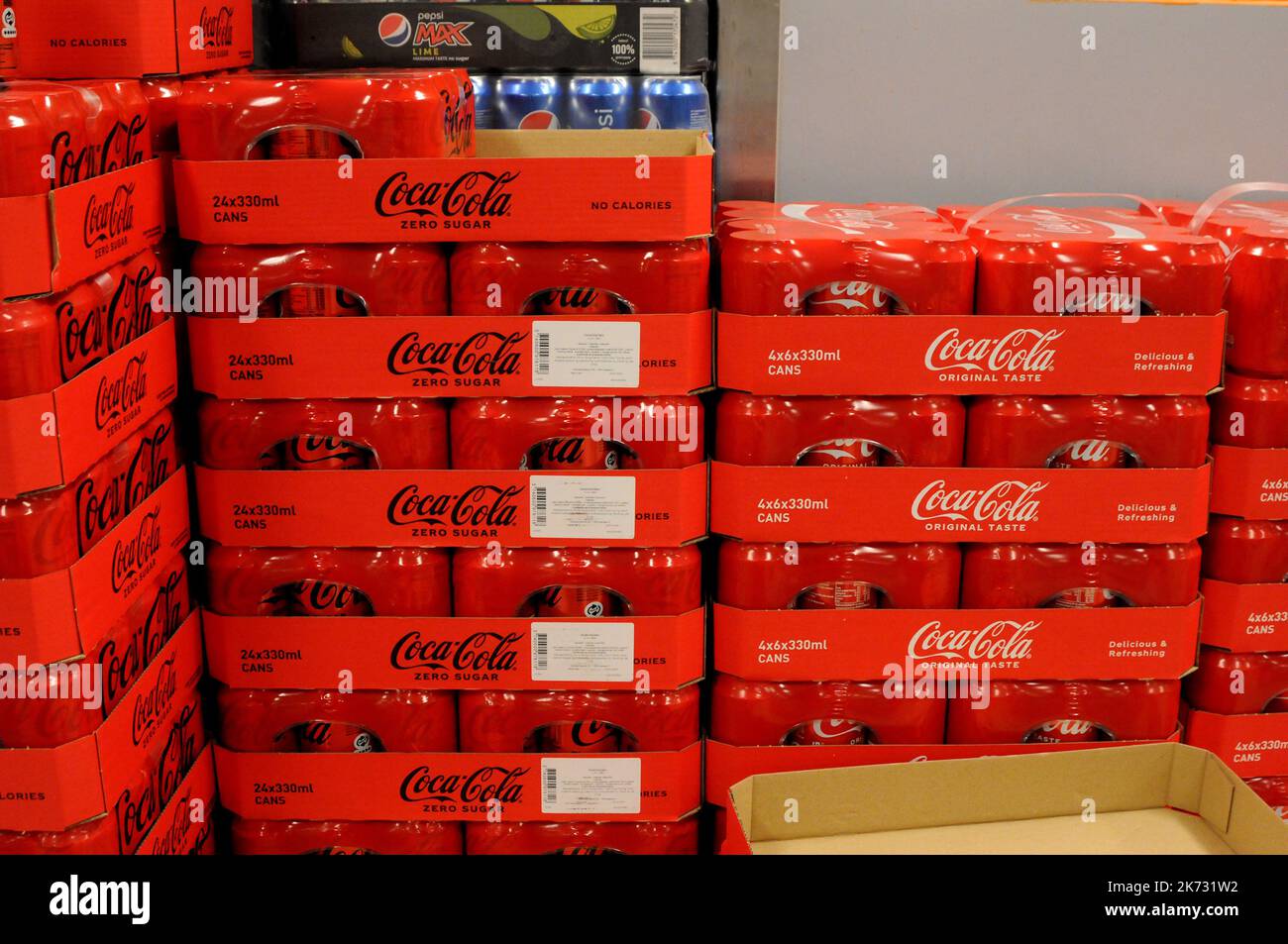 Copenahgen /Denmark/17 OIctober 2022/ American cold coca cola sugar ...