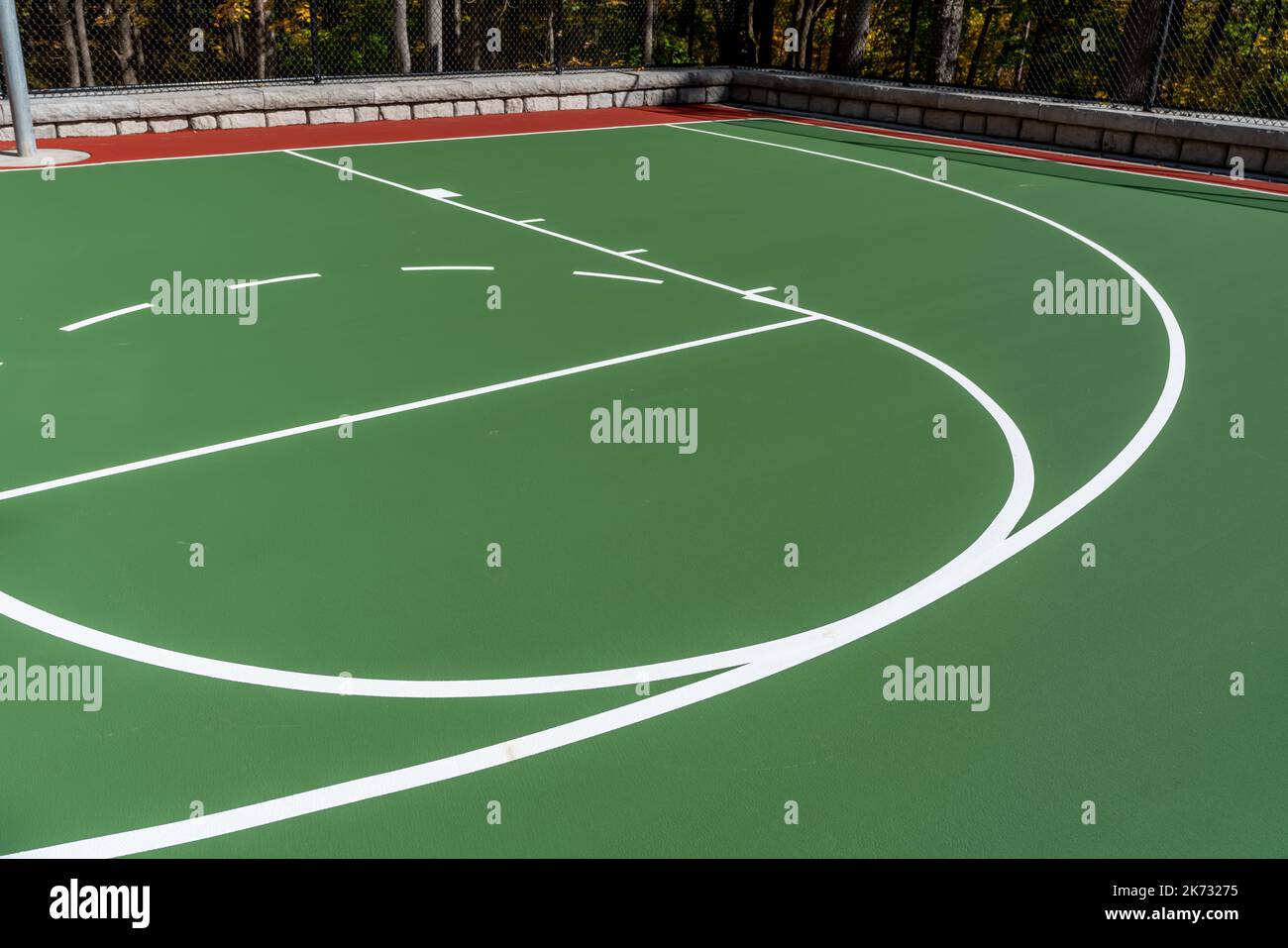 Interesting green outdoor basketball court at school playground Stock ...