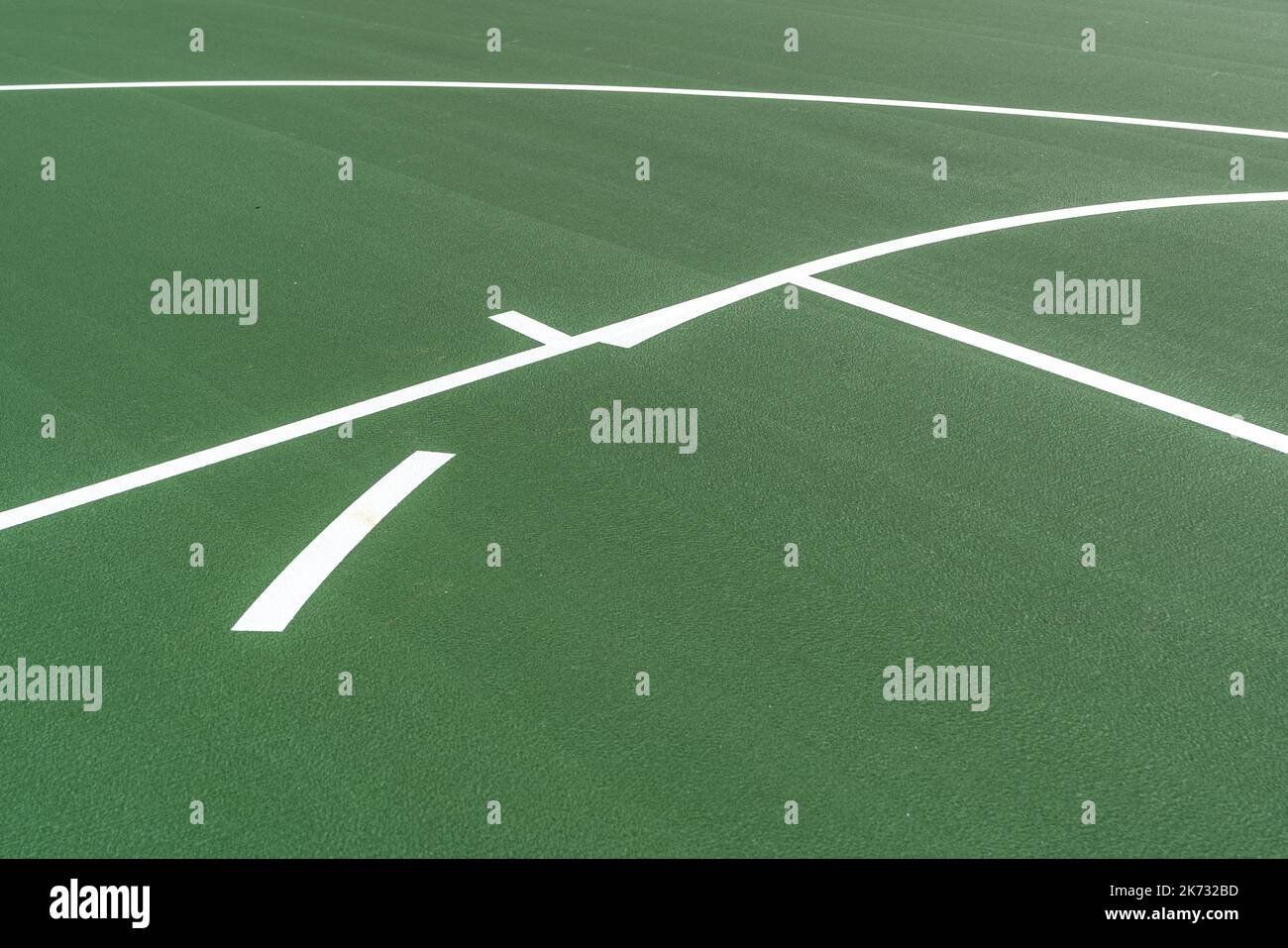 Interesting green outdoor basketball court at school playground Stock ...