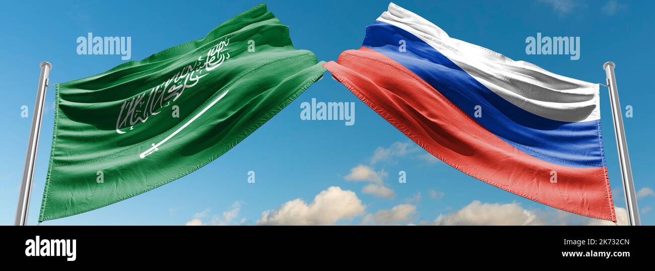 russia Saudi Arabia flag together Stock Photo - Alamy