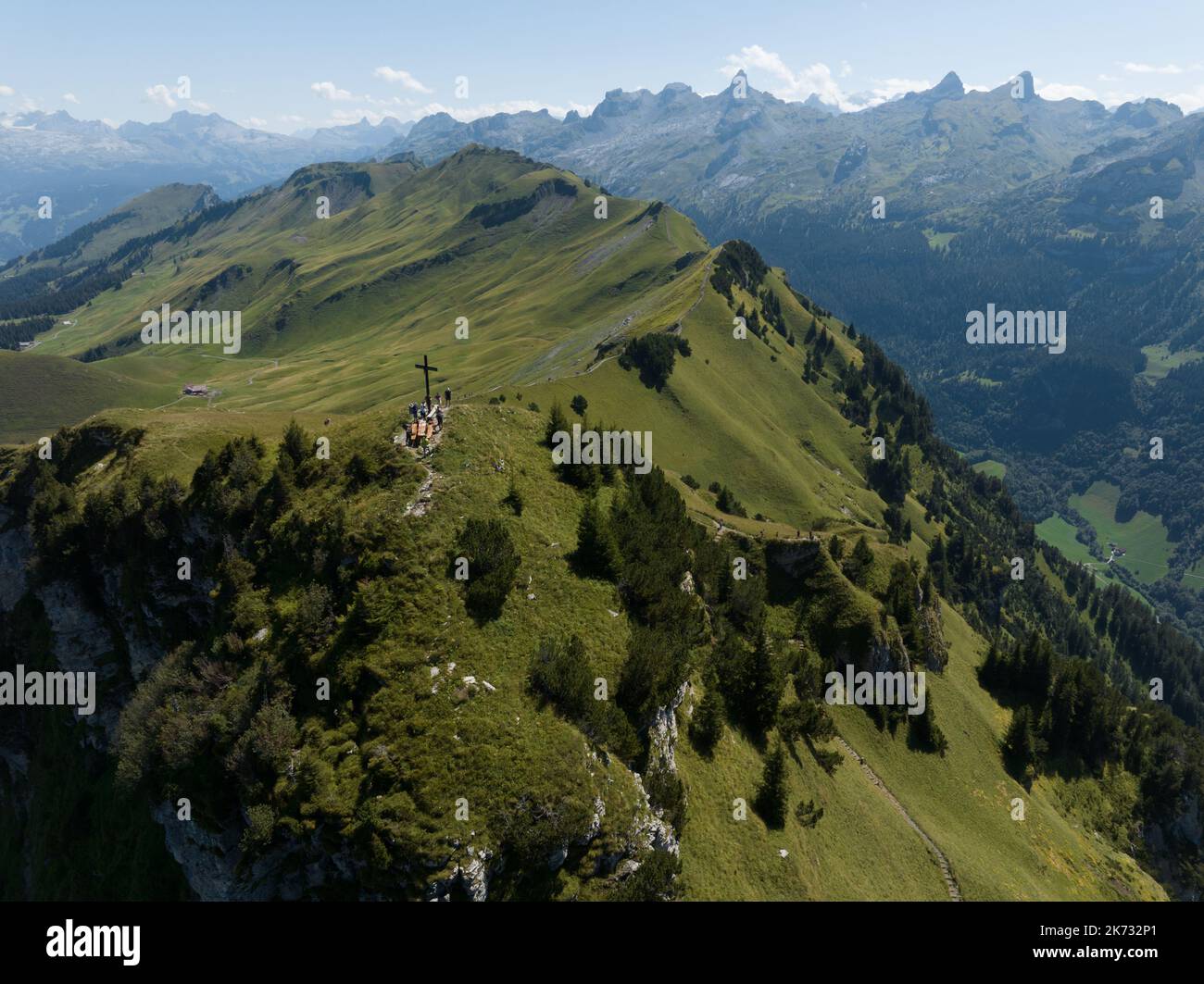 Stoos Fronalpstock hike landscape lookout point above Brunnen in ...