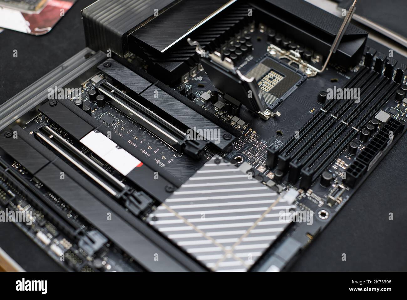 Mother board, close up. the computer component Stock Photo - Alamy
