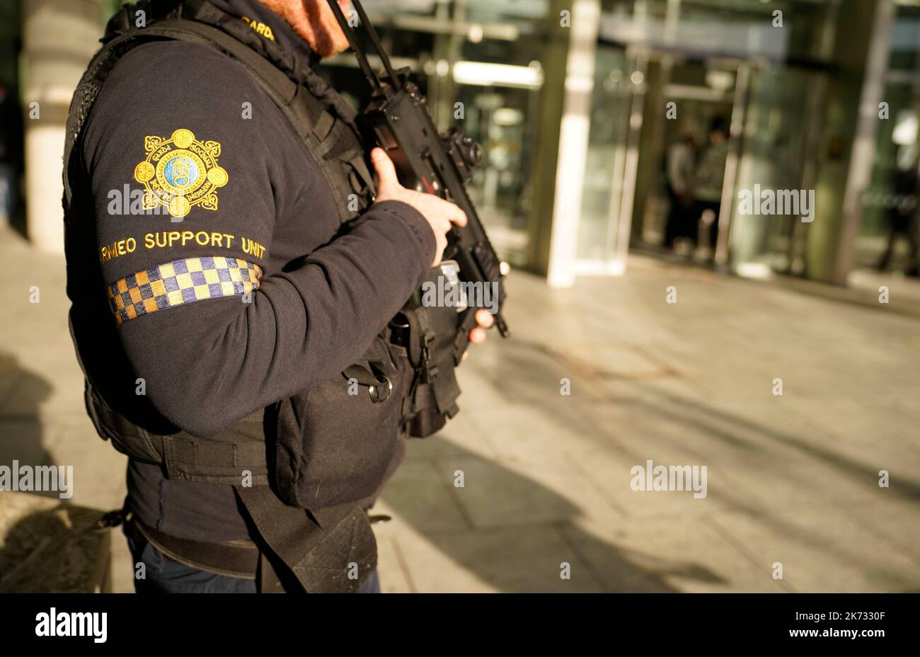 Armed police outside the Criminal Courts of Justice, Dublin ahead of ...