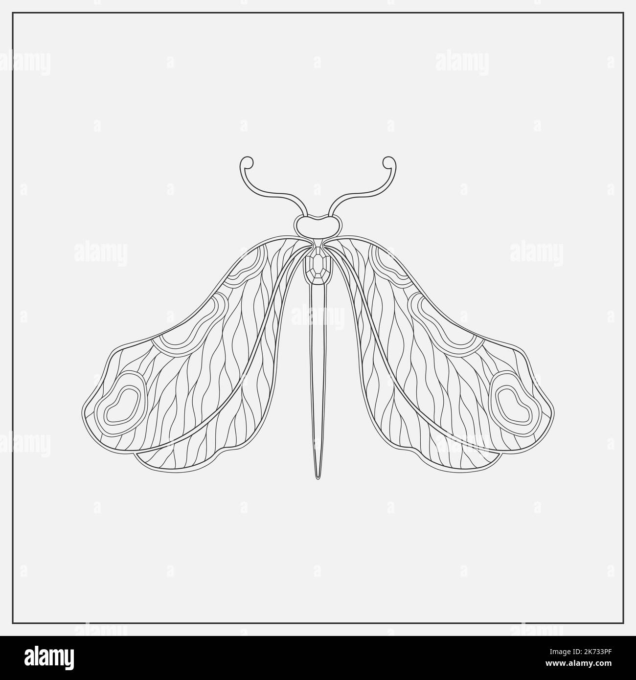 Art nouveau style dragonfly insect basic element. 1920-1930 years ...