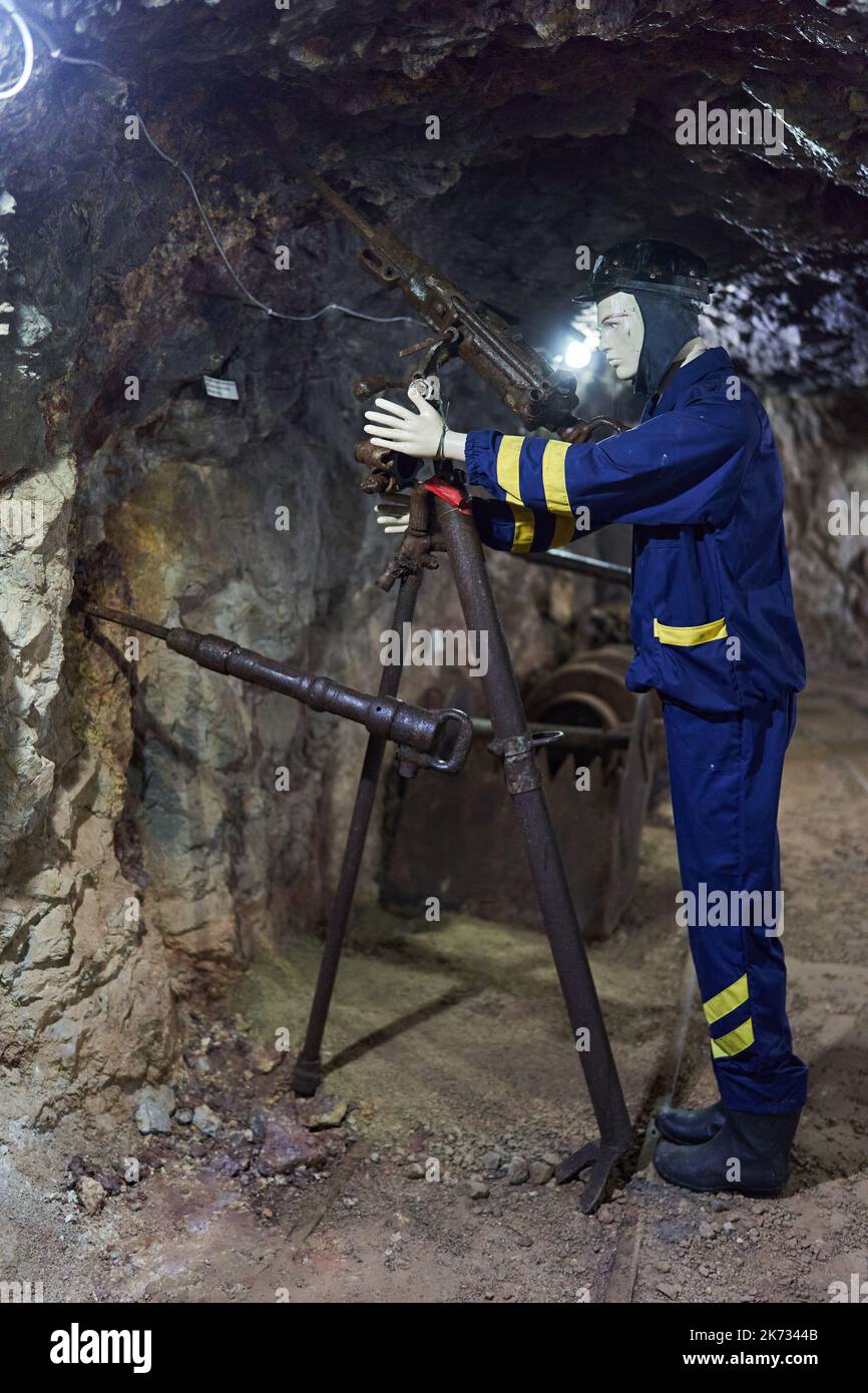 Mannequin in working position in an abandoned mine Stock Photo - Alamy