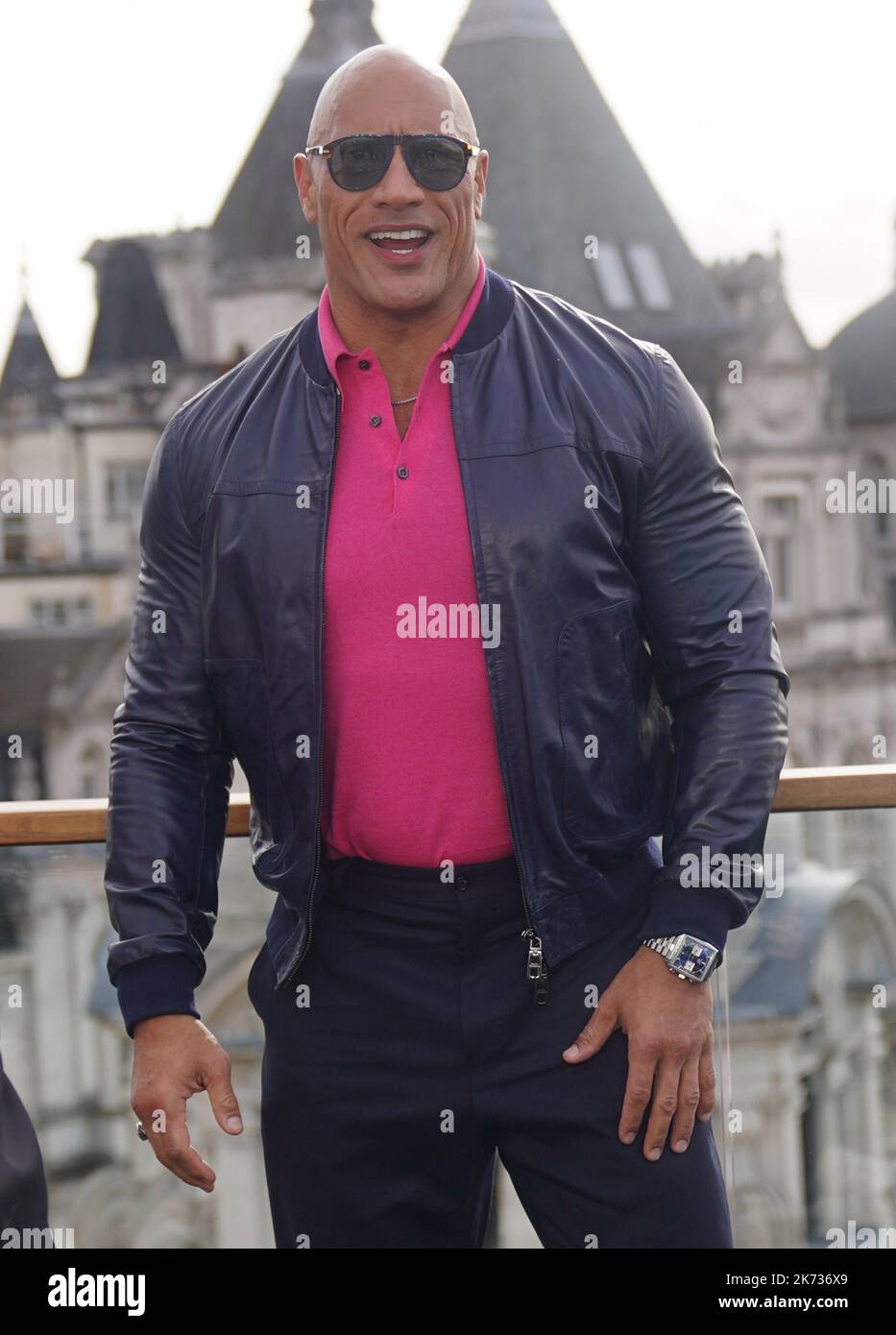 Dwayne Johnson, during a photo call for Warner Bros' Black Adam at the ...