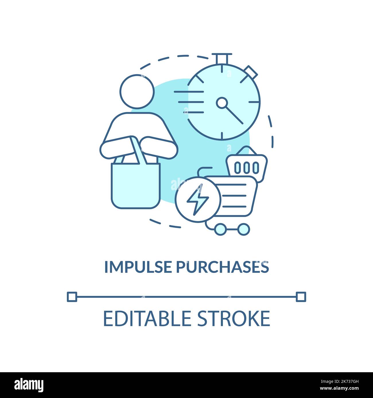 Impulse purchase turquoise concept icon Stock Vector Image & Art - Alamy