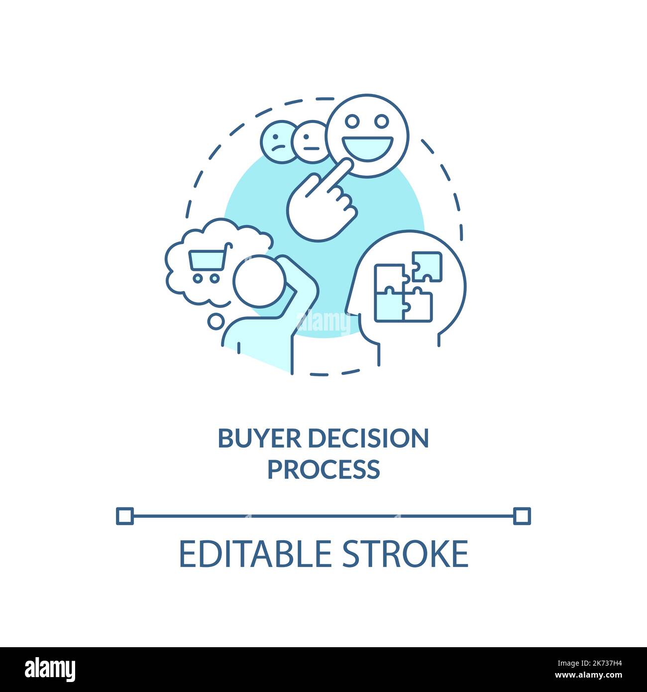 Buyer decision process turquoise concept icon Stock Vector Image & Art ...