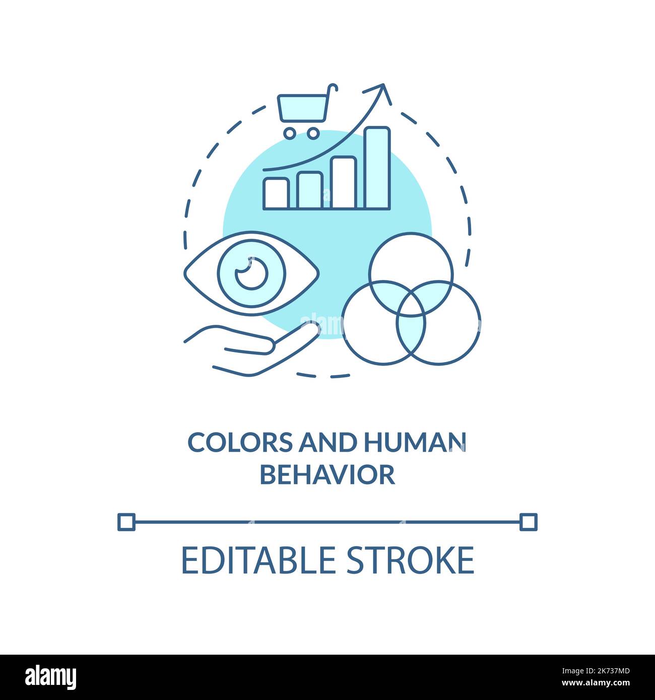 Colors and human behavior turquoise concept icon Stock Vector Image ...