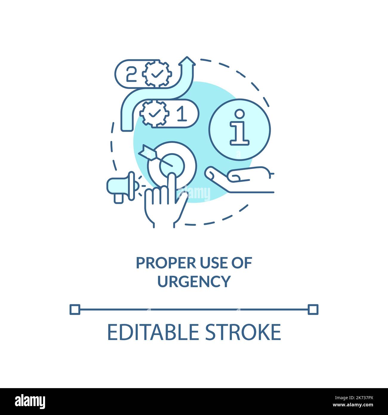 Correct use of urgency turquoise concept icon Stock Vector Image & Art ...