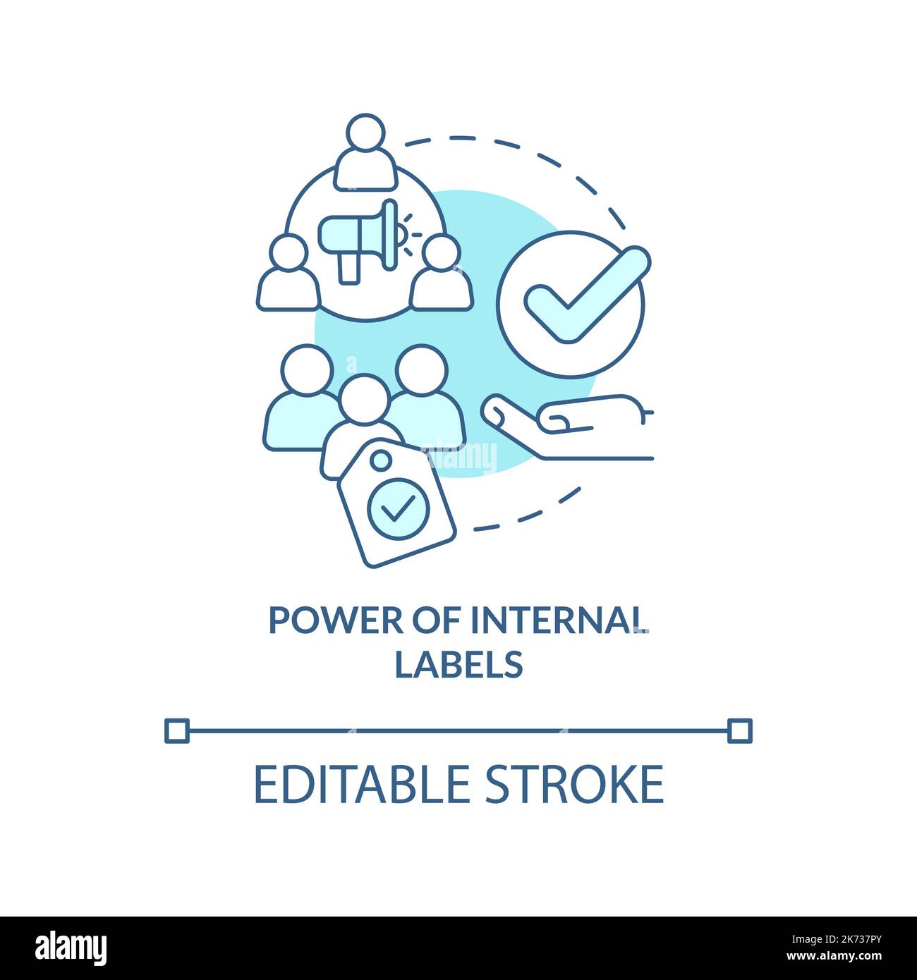 Power of internal labels turquoise concept icon Stock Vector Image ...